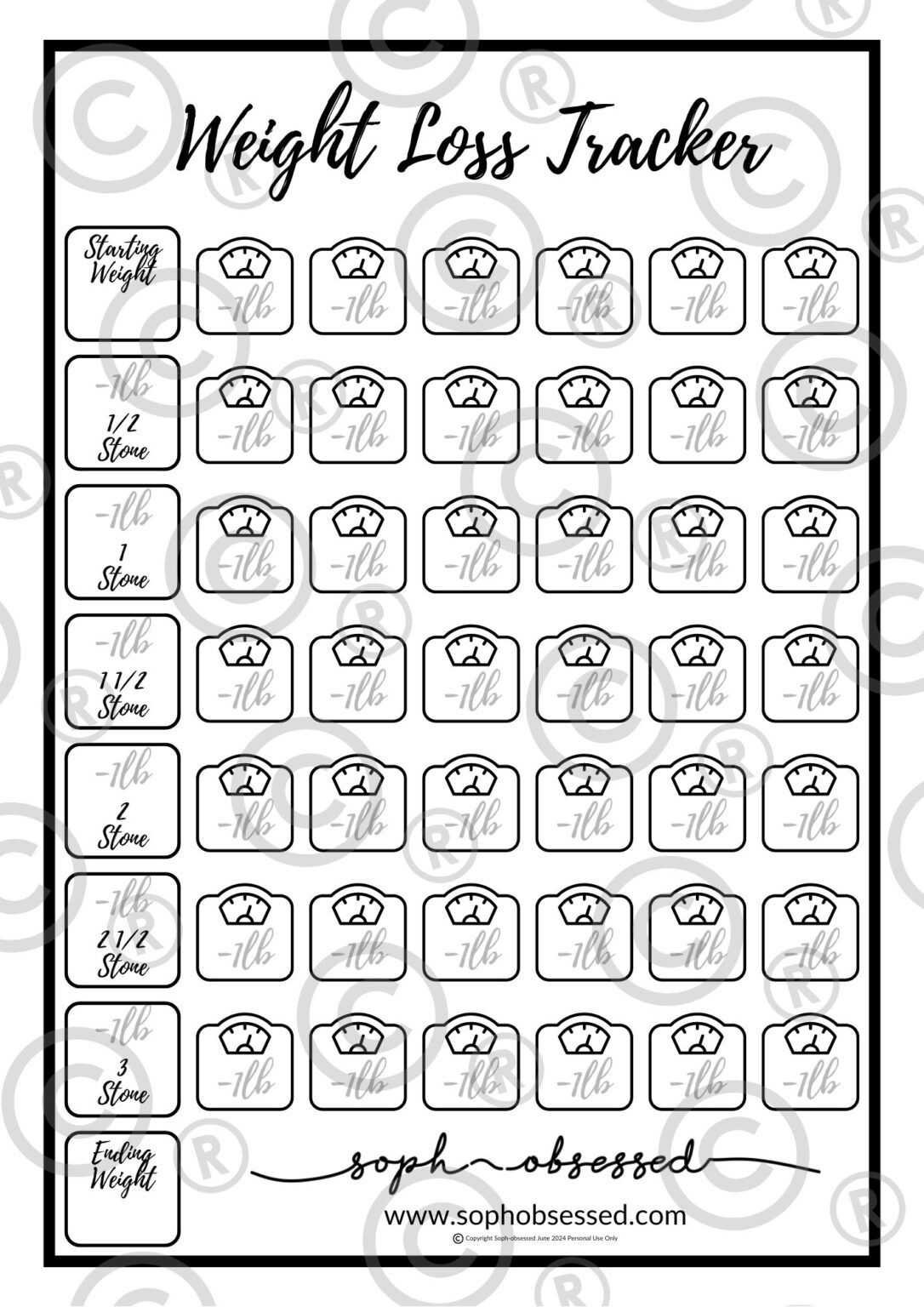 FREE Printable Weight Loss Tracker That Works - Soph-obsessed